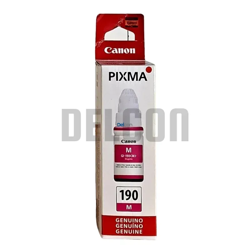 Botella De Tinta Canon GI-190 Magenta 70ml 7,000 Páginas